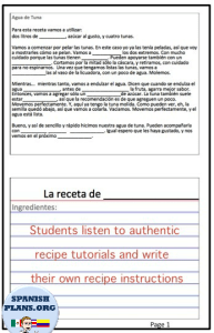 Authentic Resources for Recetas | SpanishPlans.org