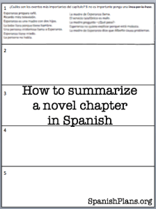 Writing a Novel Chapter Summary | SpanishPlans.org
