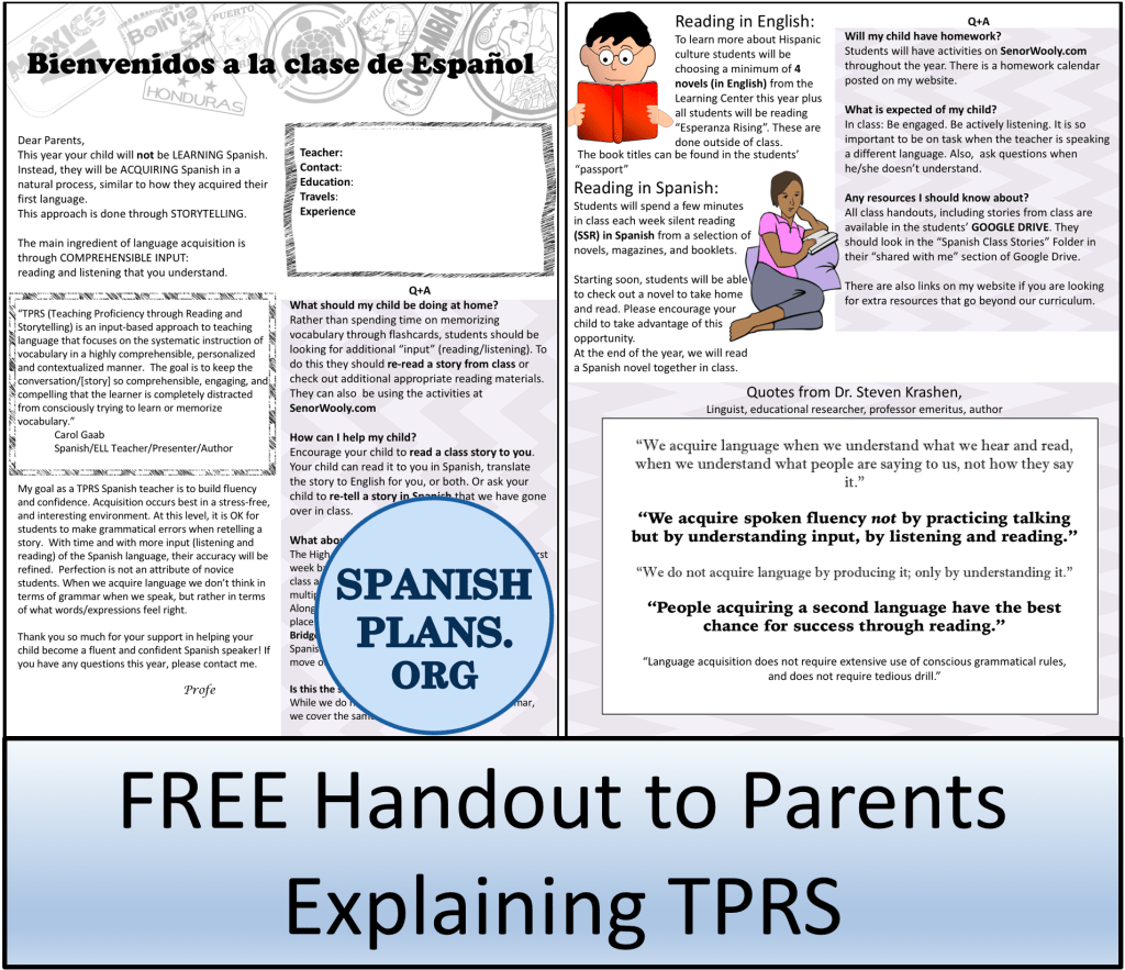 Open House Parent Night | SpanishPlans.org