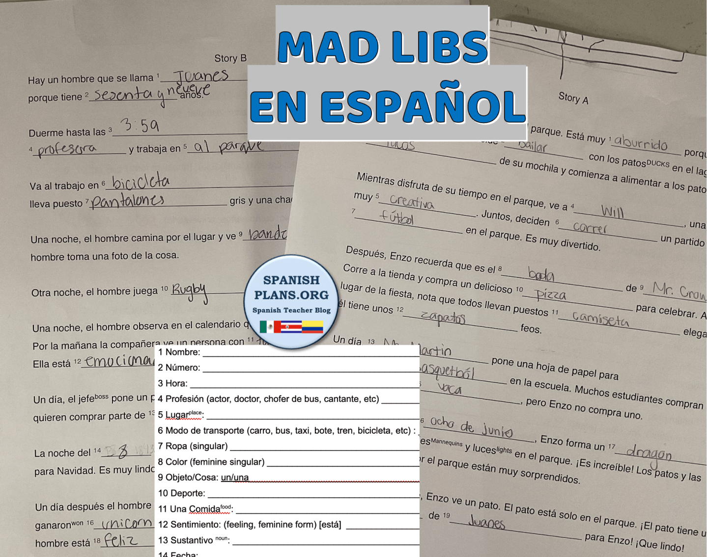 Mad Libs en español | SpanishPlans.org